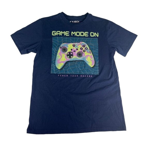Xbox | Shirts | Xbox Mens Shirt Top Navy Blue Graphic Game Mode On ...